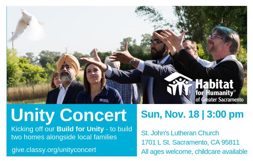 Habitat for Humanity of Greater Sacramento, , Unity Concert Flyer ...